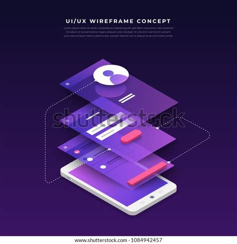 Блок схема пользовательского интерфейса Ux Mock Ups концепция