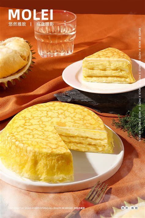 榴莲千层蛋糕甜点美食摄影下午茶默雷默雷molei 站酷zcool