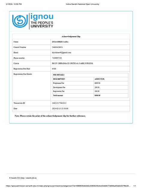 Indira Gandhi National Open University Pdf