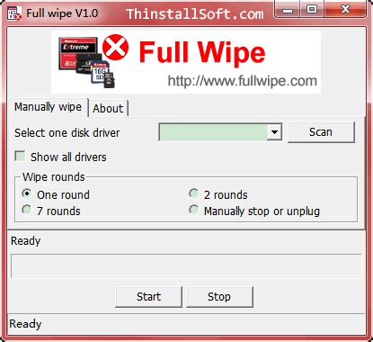 Full Wipe Portable Wipe Data From SD Card Or USB Flash Drive ThinstallSoft