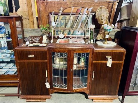 Art Deco Leadlight Glass Sideboard Deyoungs