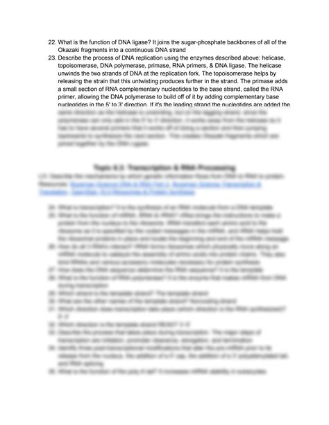 Solution Ap Bio Unit 6 Gene Expression And Regulation Focus Questions