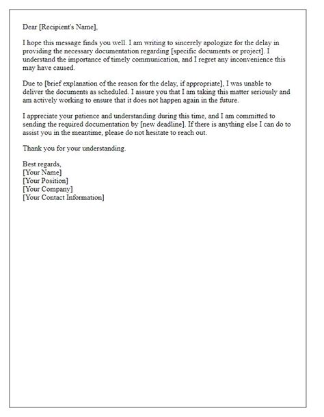 Letter Template For Apologizing For Late Report Submission Free Samples In Pdf Letterin
