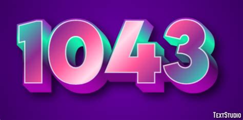 1043 Text Effect And Logo Design Number