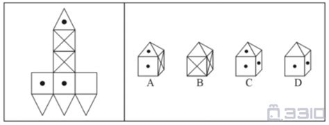 将左图折叠后可以得到的立体图形是 528445 空间翻转 图形视觉 33IQ