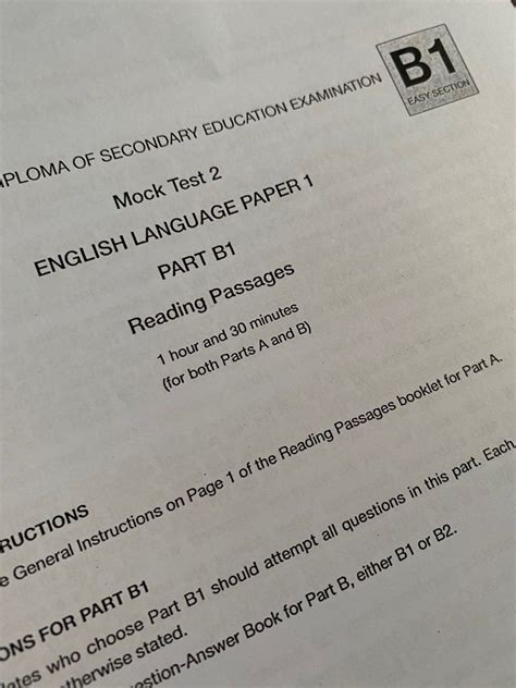 Dse English Mock Paper Paper B Carousell