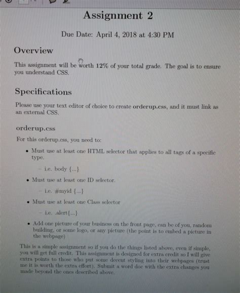 Solved Assignment 2 Due Date April 4 2018 At 430 Pm