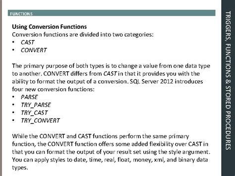 SQL IMPLEMENTATION ADMINISTRATION Triggers Functions And Stored Procedures