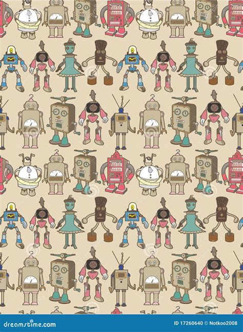 Seamless Robot Pattern Vector Illustration 32779582