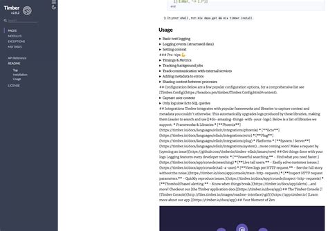 Fix Presentation Of Readme On Hexdocs · Issue 209 · Vectordotdevtimber Elixir · Github