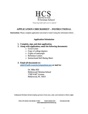 Fillable Online APPLICATION CHECKSHEET INSTRUCTIONAL Fax Email Print