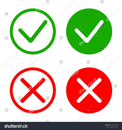 tick negative icon check marks vector stock vector royalty free