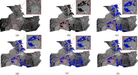 Detected Flood Maps Using Different Methods A Pre And B