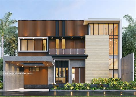 Desain Tampak Depan Rumah Modern Lantai Bapak Surip Di Samarinda Kalimantan Timur