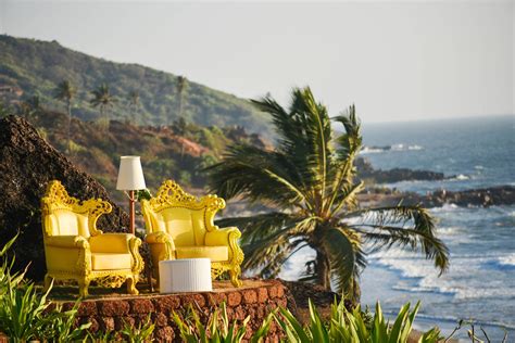 W Goa Vagator Beach Resort Goa India Rockpool Yellow Chairs Travoh