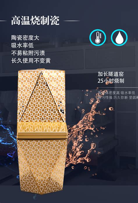 欧式陶瓷抽水马桶卫生间家用虹吸式防臭创意个性彩色金色座坐便器 景德镇名瓷在线