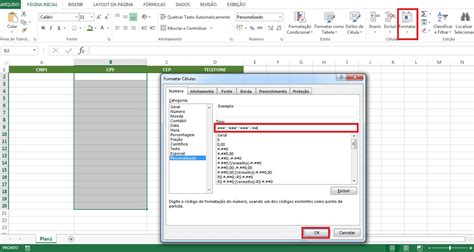 Formatação personalizada de CNPJ CEP CPF e Tel no Excel