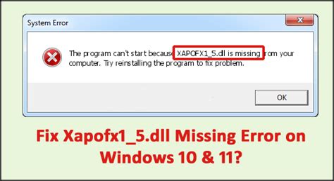 Fix Xapofx1 5 Dll Not Found Or Missing Error Windows 11 10