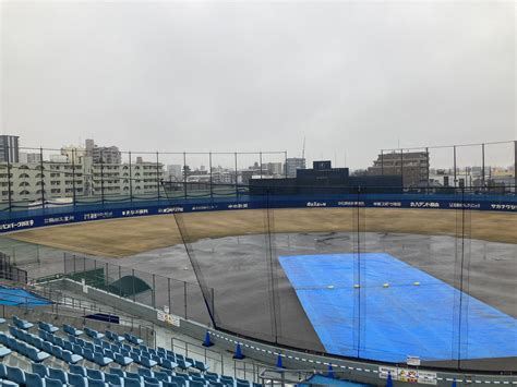 雨天中止となったナゴヤ球場のグラウンド状況 ドラ要素＠のもとけ