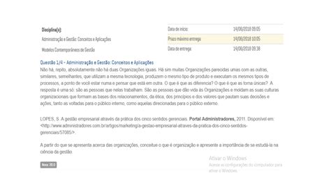 Prova Discursiva Modelos Contemporâneos De Gestão E Administra