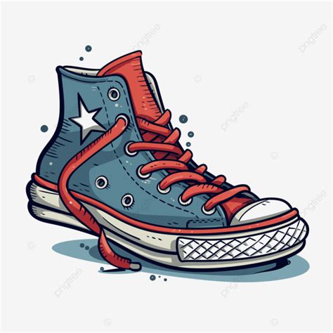무료 신발 벡터 레트로 스타일과 빨간색 만화의 컨버스 부츠 한 켤레 상표 클립 아트 Png 일러스트 및 벡터 에 대한 무료 다운로드 Pngtree