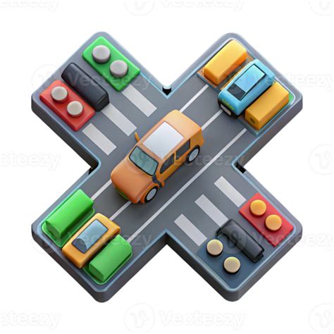 Stunning Abstract Birdseye View Of Traffic Intersection At Rush Hour