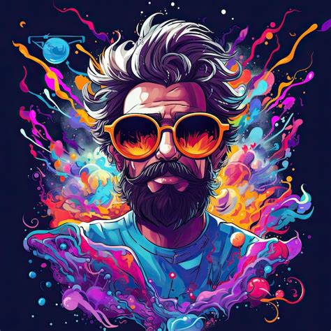 Premium Ai Image Vintage Psychedelic Art For T Shirt Prints