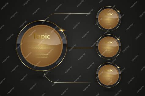 premium vector a luxury black circle button with golden frame vector