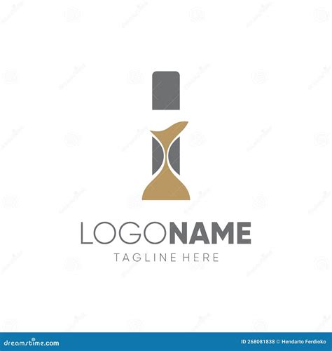 Letter I Sand Time Hourglass Logo Design Vector Icon Graphic Emblem