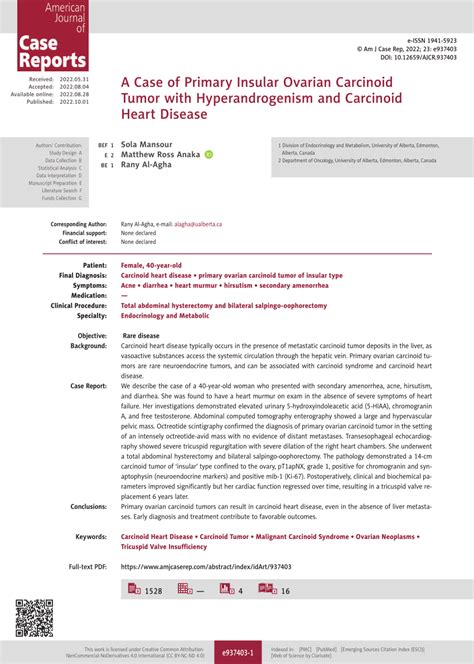 Pdf A Case Of Primary Insular Ovarian Carcinoid Tumor With