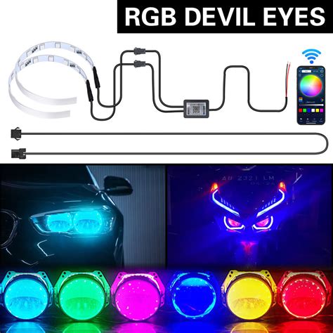 Jual Lampu Demon Led Projector Smart Rgb Matrix App Control Tube Motor Mobil Diterapkan Biled 2