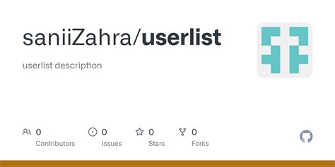 Github Saniizahrauserlist Userlist Description