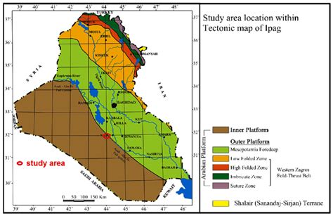 Study Area Location Within Tectonic Map Of Iraq After 15