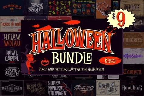 Halloween Font And Vector Bundle Bundle · Creative Fabrica