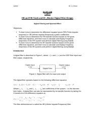 ECET 350 Lab 4 Fir IIR Notch DC Blocker Design Doc Lab 4 Dr A Omar