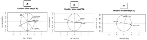 PCA Variables Map For A All Variables B Subsea Variables And C Download Scientific