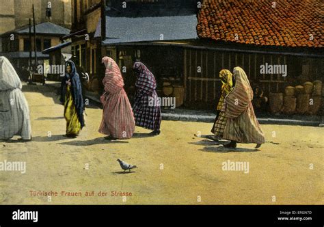 Turkish Women Veiled Crossing The Road In Sarajevo Serbia Taken By By