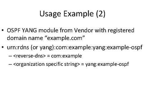 Enterprise YANG Module Namespace Draftchennetmodenterpriseyangnamespace Draftchenrdnsurn