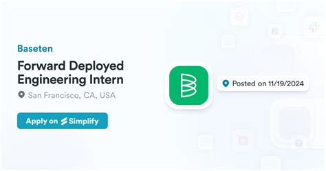 Forward Deployed Engineering Intern Baseten Simplify Jobs