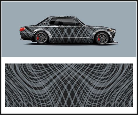 레이싱카 랩 디자인 차량 스티커 디자인 프리미엄 벡터
