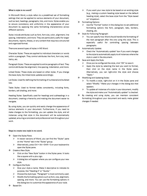 Computer Notes Style Msword Download Free Pdf Microsoft Word Paragraph