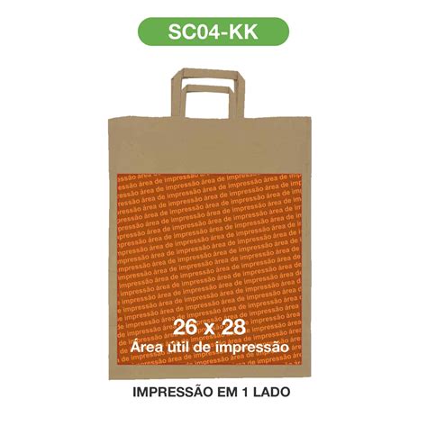 Sacola De Papel Kraft PERSONALIZADA Unidades Ecofoodpack Embalagens Para Alimentos