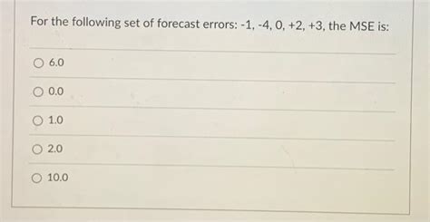 solved for the following set of forecast errors