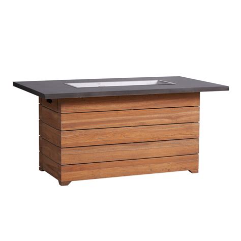 Teak Rectangular Fire Table Nashville Billiard And Patio