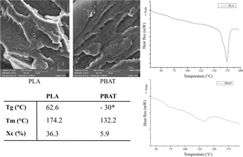 Sem Micrographs And Dsc Thermal Transitions Of Pla And Pbat