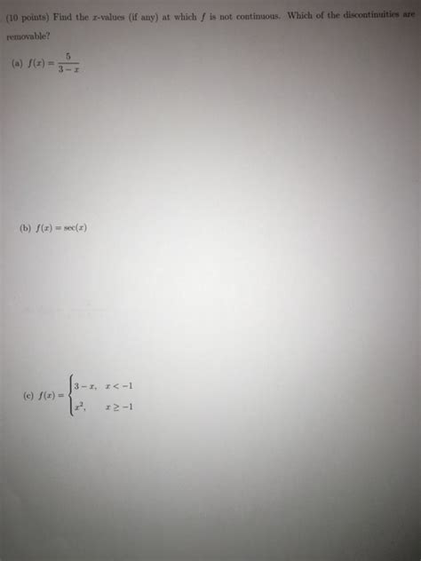 Solved Find The X Values If Any At Which F Is Not
