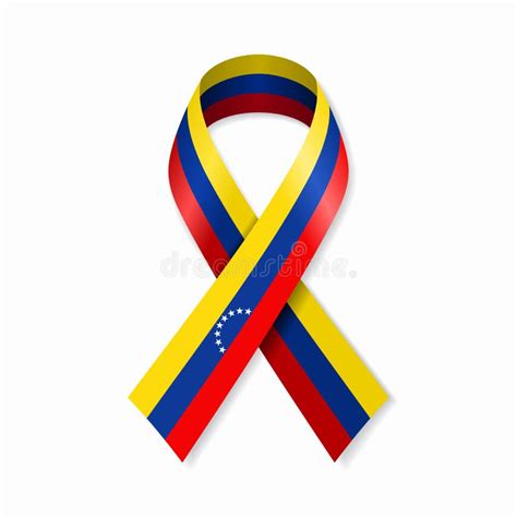 Venezuelan Flag Wavy Ribbon Background Vector Illustration Stock