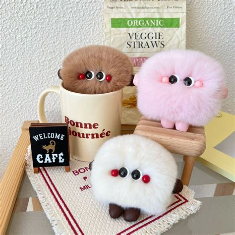 Hadlook 귀여운 만화 렉스 토끼 모피 자동차 열쇠 고리 봉제 인형 학교 가방 펜던트 인형 펜던트