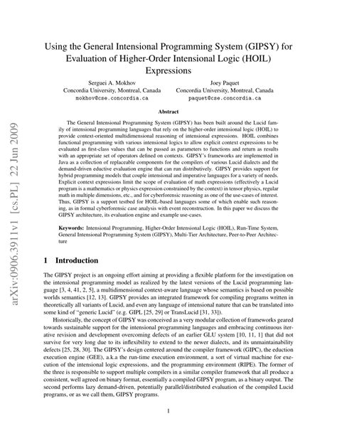 Pdf Using The General Intensional Programming System Gipsy For Evaluation Of Higher Order