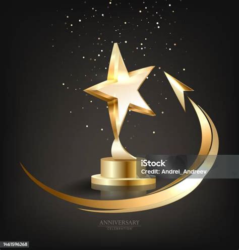 Trophée Étoile Dor Réaliste Dans Vector Vecteurs Libres De Droits Et